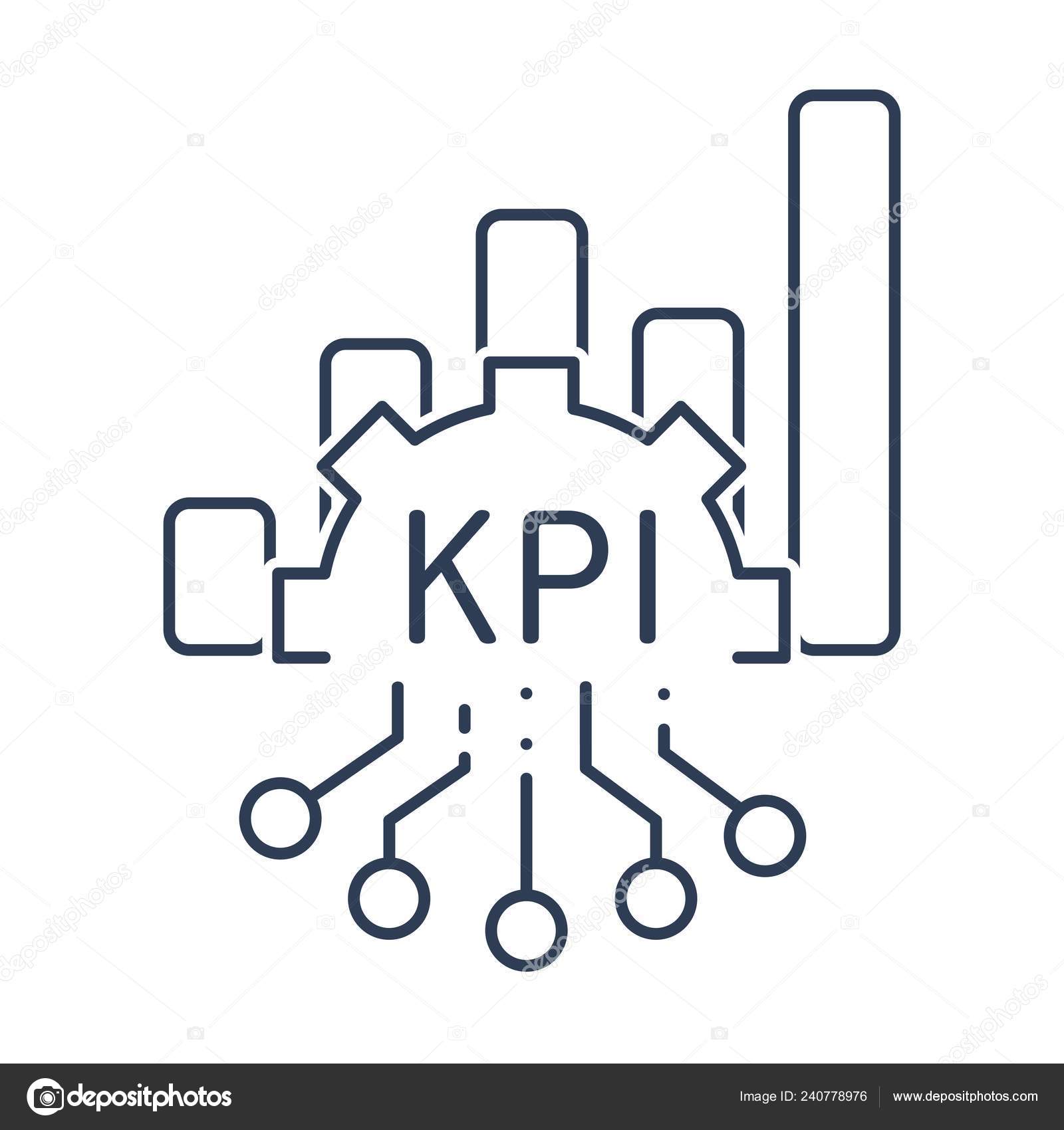 Kpi Indicador Rendimiento Clave Icono Vectores Sobre Fondo Blanco ...