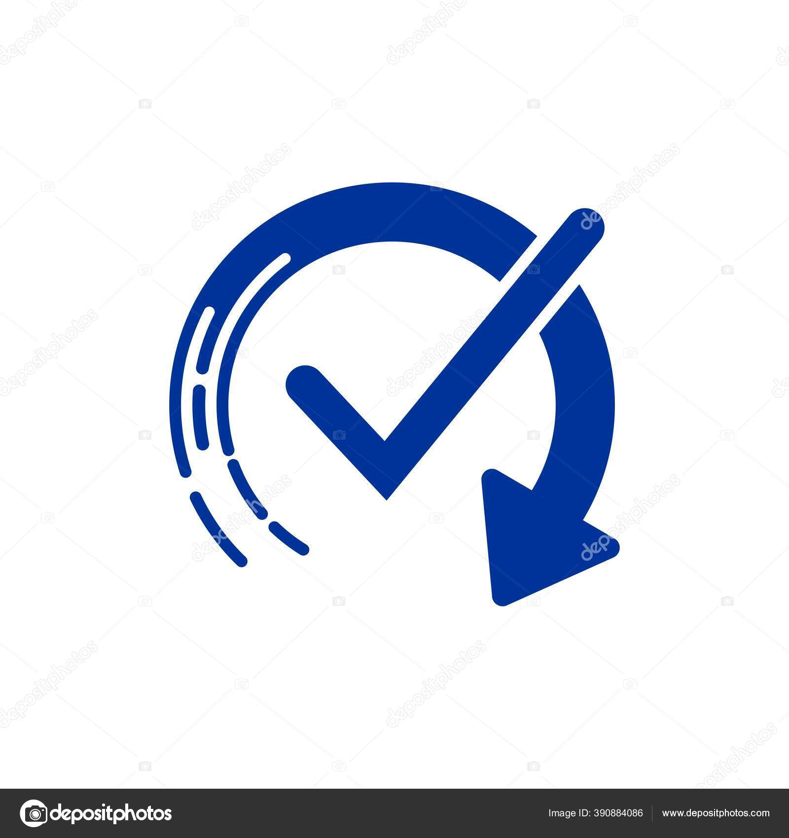 Symbole Flèche Processus Terminé Image Vectorielle Isolée Sur Fond ...