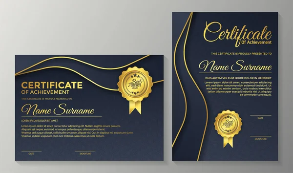 Set Vertical Certificate Template Diagonal Angle Lines Impressive Texture Curve Stock Vector ...