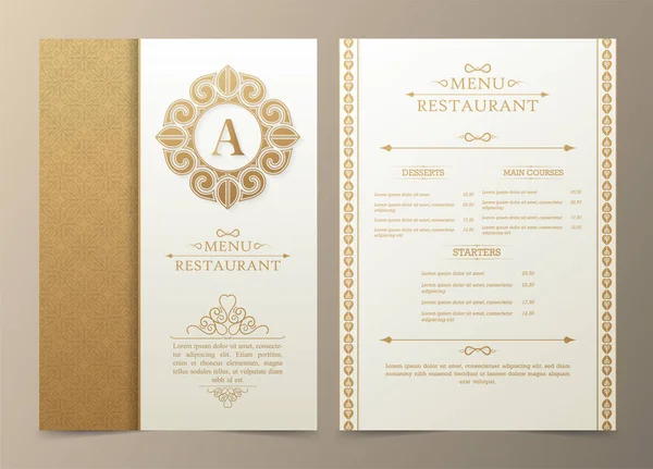 Restaurant Menu Elegant Ornamental Style Stock Vector by ...