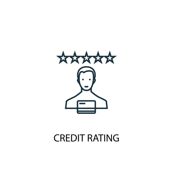 credit rating concept line icon. Simple element illustration. credit ...
