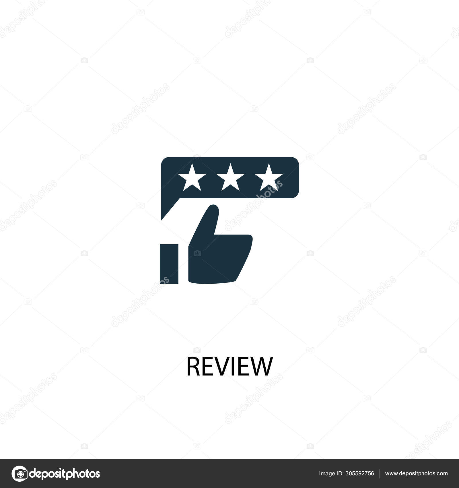 Review icon. Simple element illustration. review concept symbol design ...