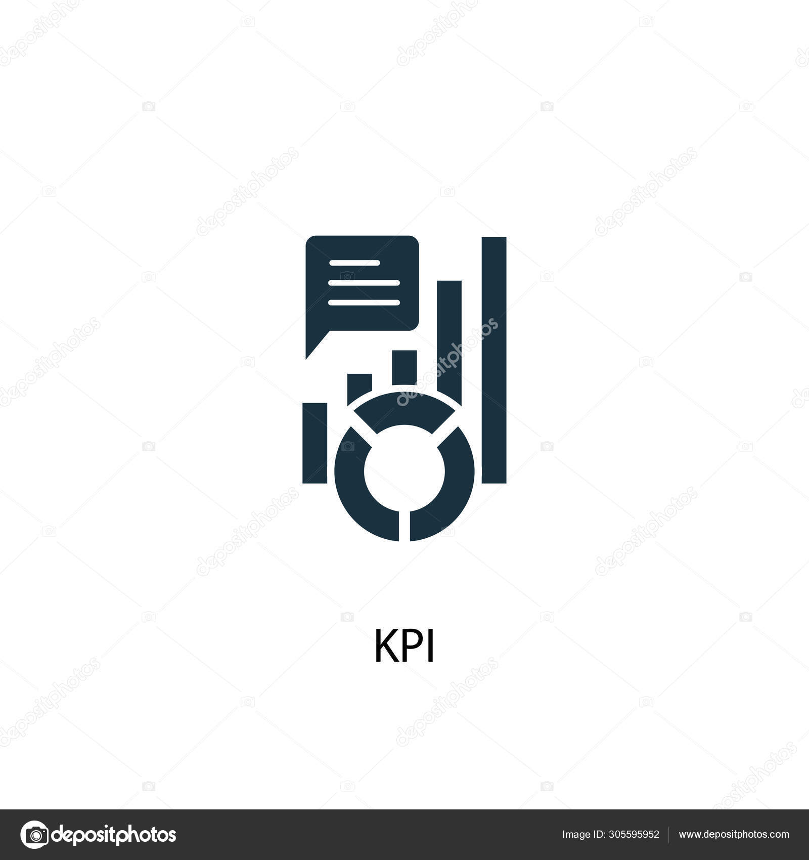 Icono de KPI. Ilustración de elementos simples. Diseño de símbolo de ...