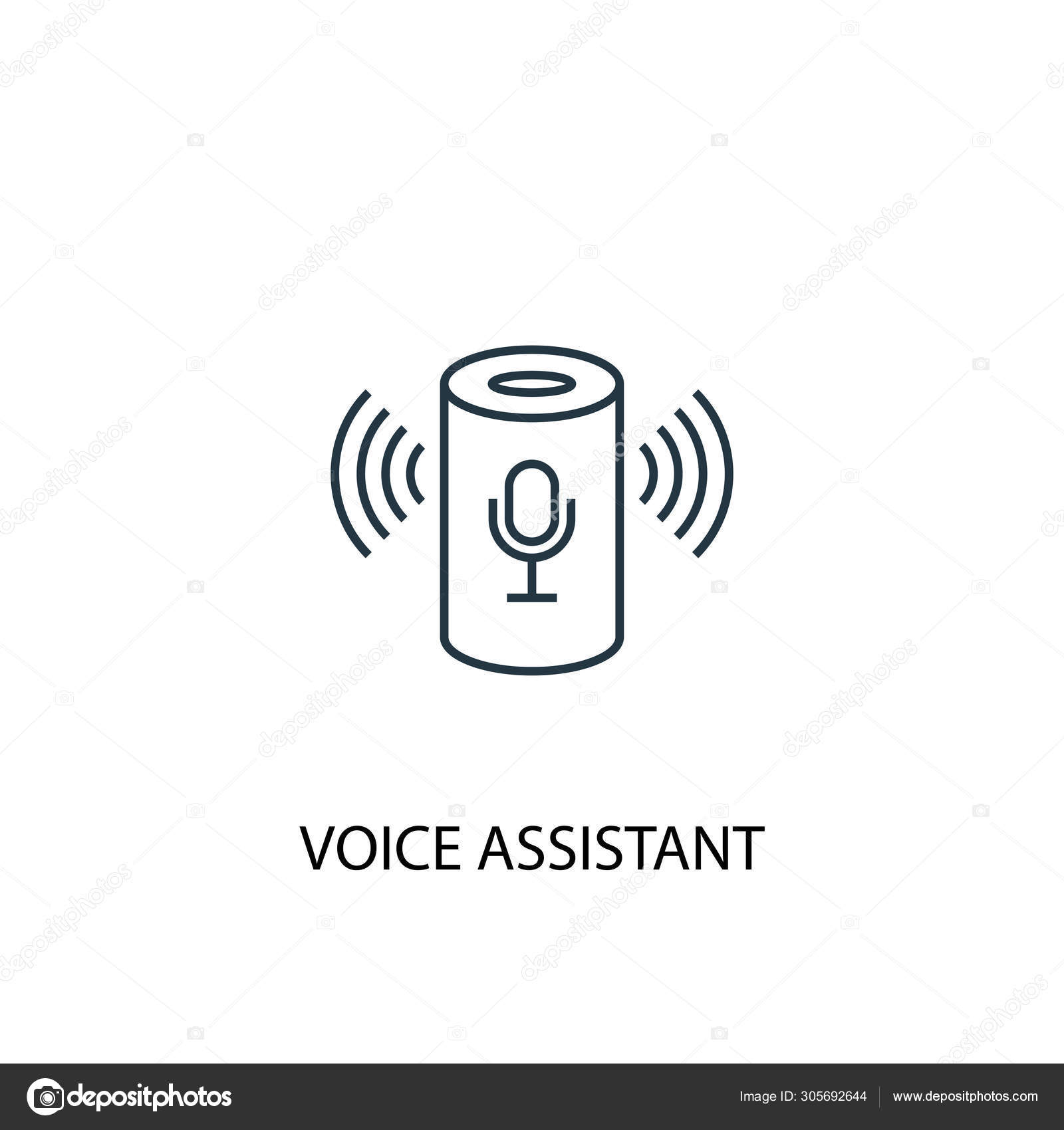Voice assistant concept line icon. Simple element illustration. voice assistant concept outline ...