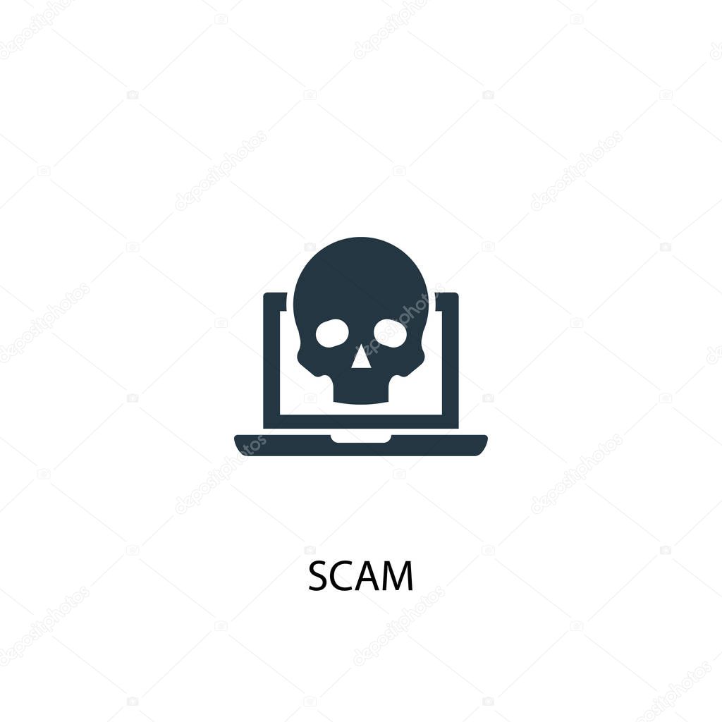 icono de estafa. Ilustración de elementos simples. estafa concepto ...