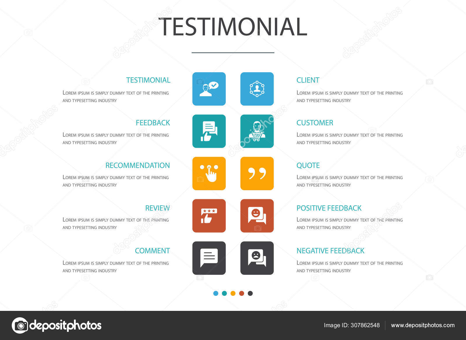 Testimonial Infographic 10 option concept.feedback, recommendation ...