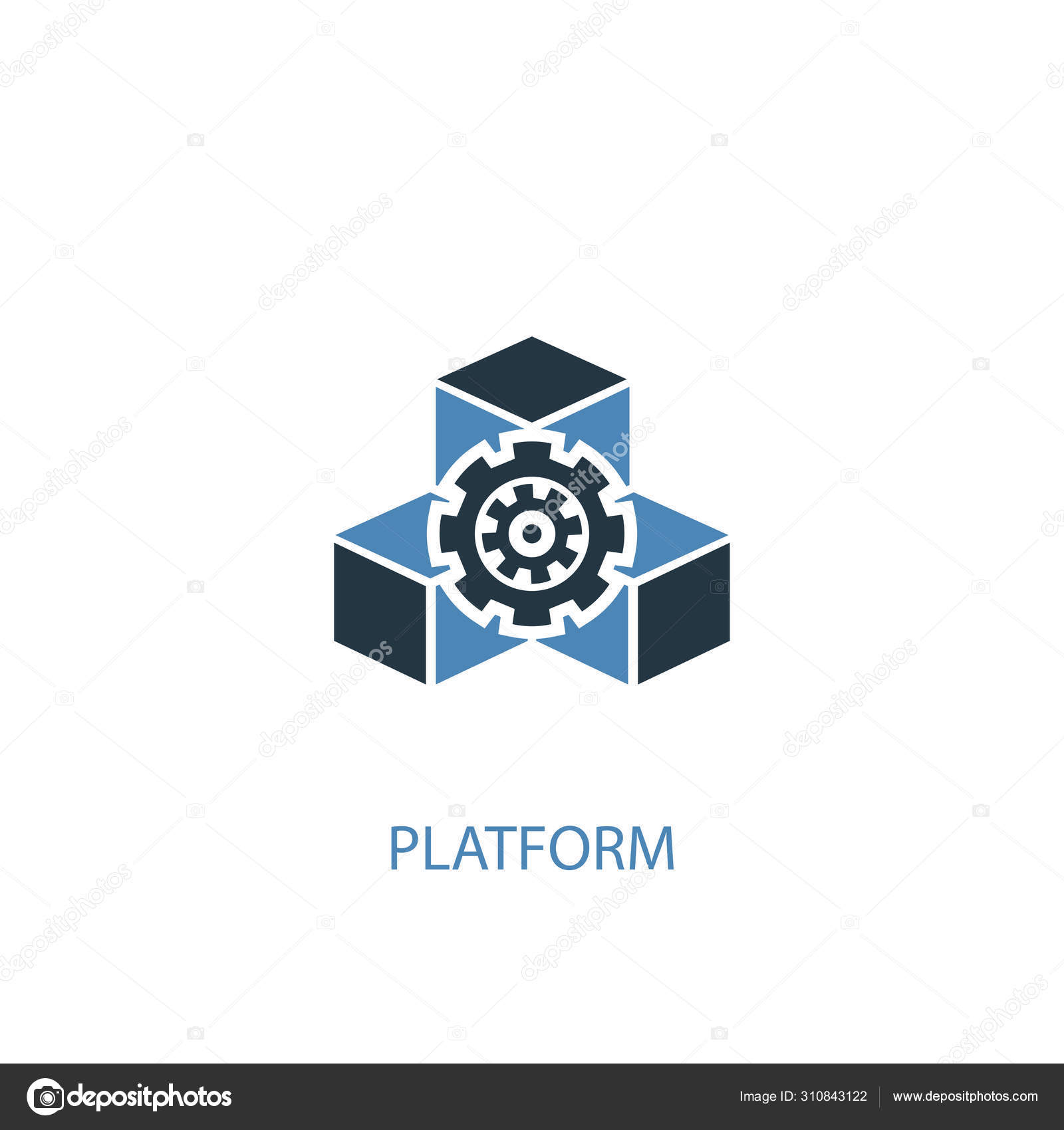 Platform concept 2 colored icon. Simple blue element illustration ...