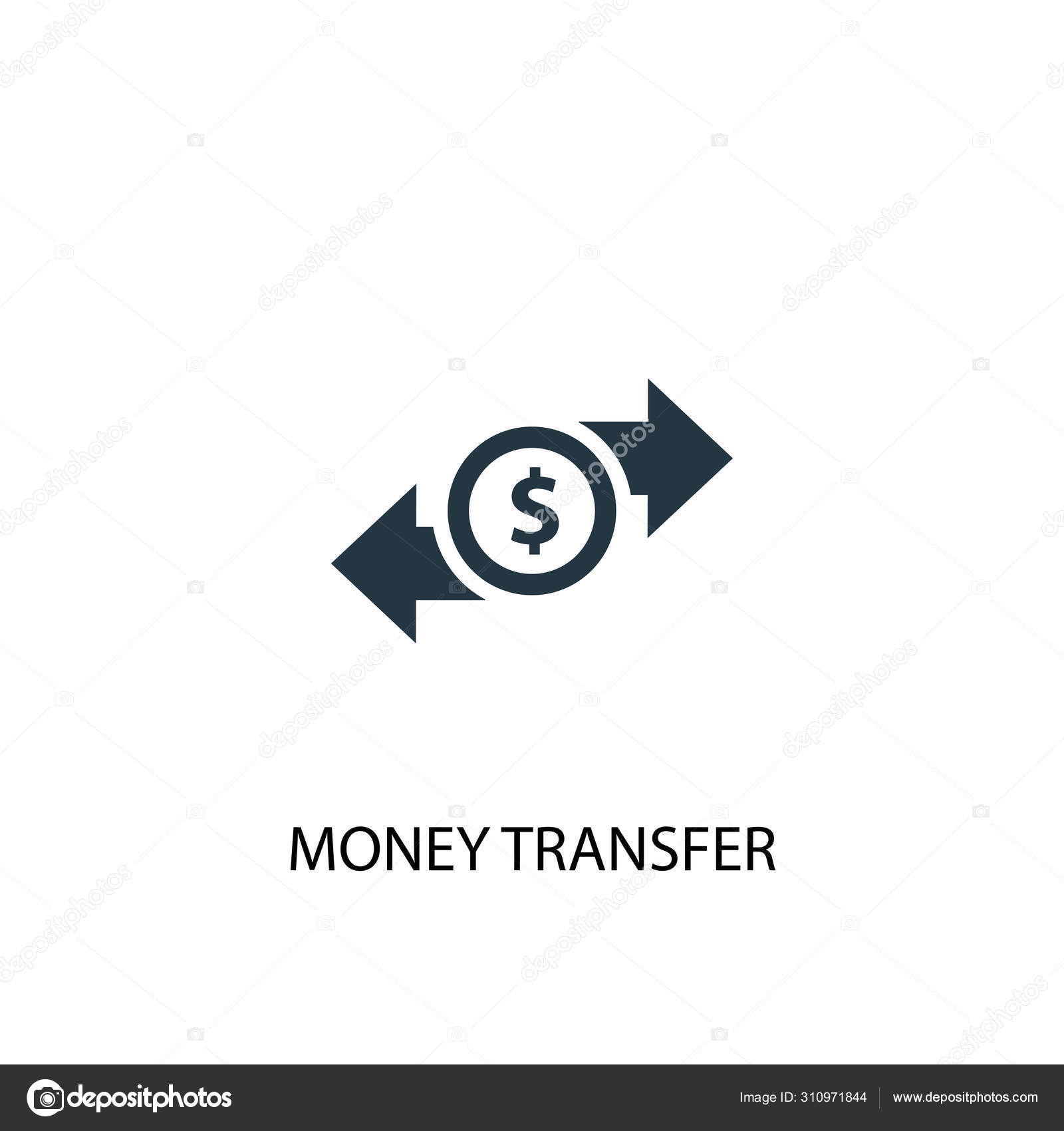 Money transfer icon. Simple element illustration. money transfer ...