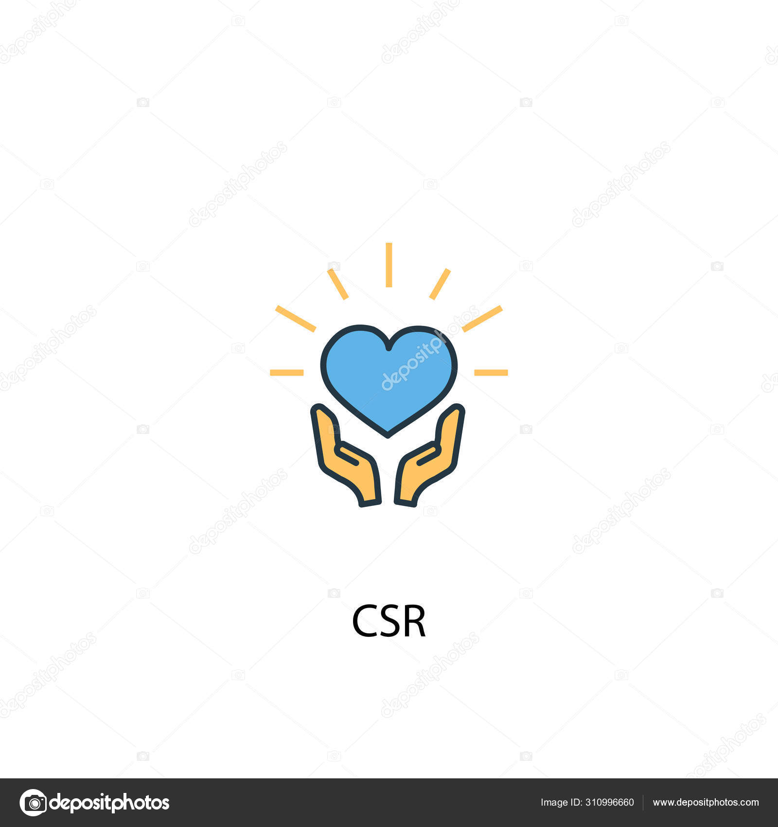 Concept RSE 2 icône de ligne colorée. Illustration simple des éléments ...