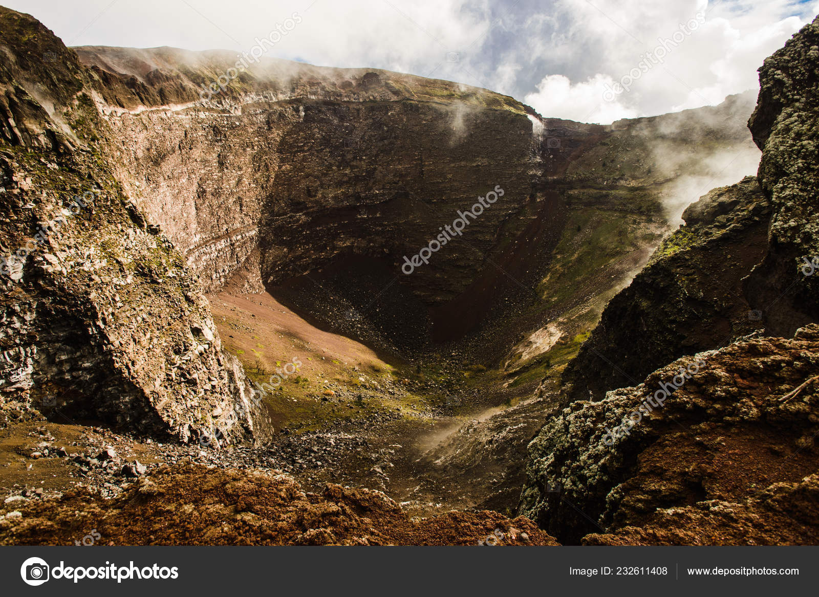 Crater Dormant Vesuvius One Most Dangerous Volcanoes World Naples Italy ...