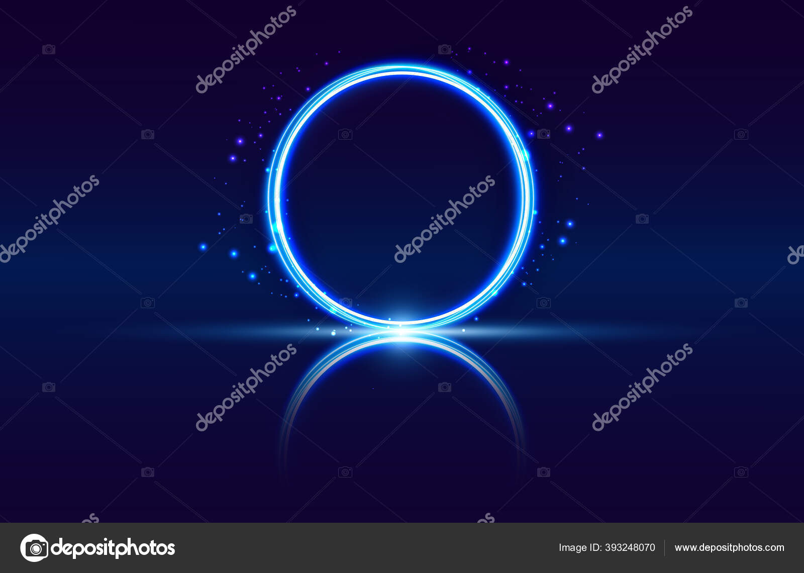 Blue Abstract Circle Light Effect Isolated Blue Background Light Lines ...