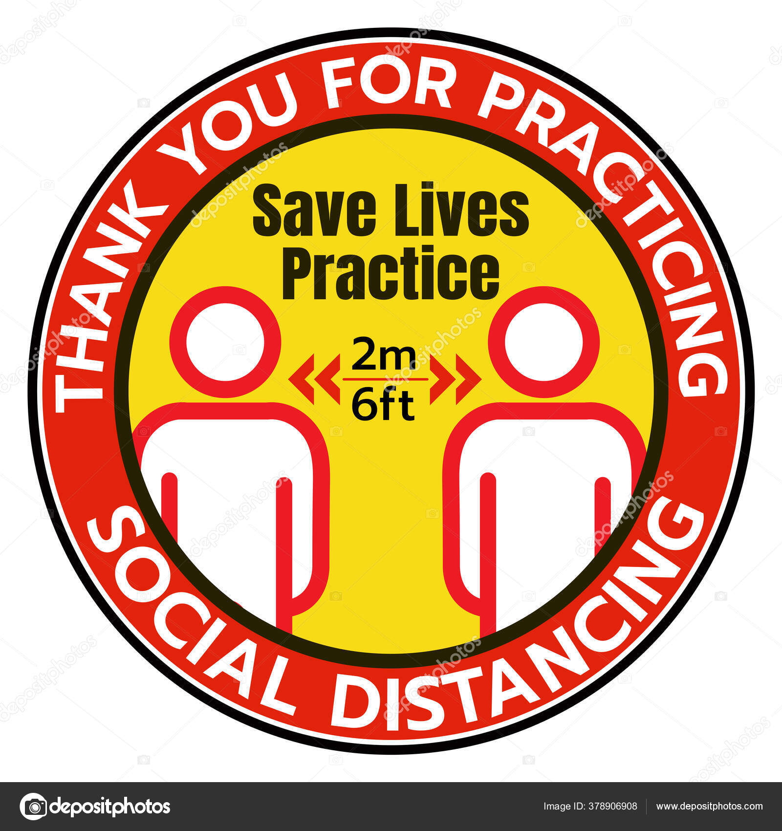 Thank You Practicing Social Distancing Sign Social Distancing Signage ...