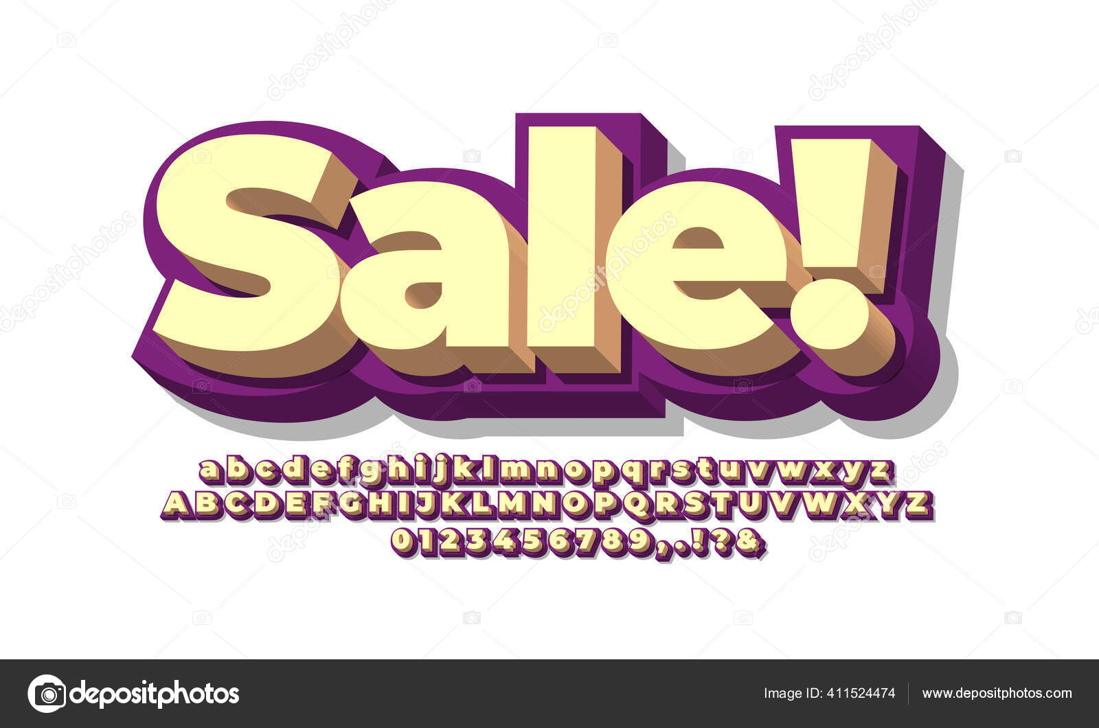 Bold Pastel Purple Letter Number Font Effect Design Stock Vector Image ...