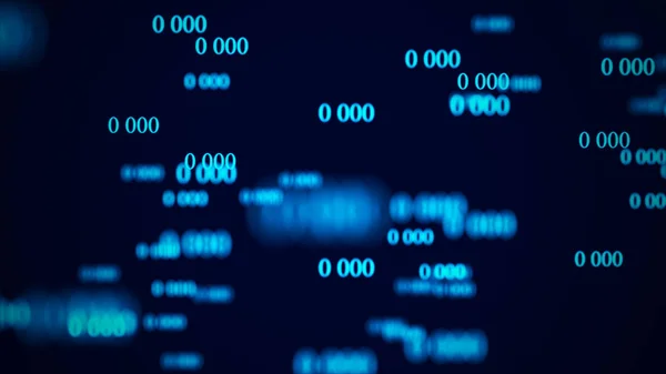 Flow of zeros. Digital background matrix. 3d rendering. Binary code background. Programming. Web ...