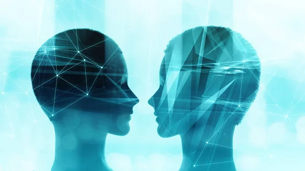 Cyber brain conception. Positive ai technology experiment - Stock Image ...