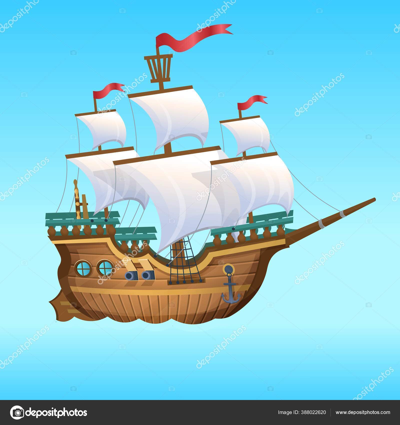 Navio Pirata Animado Navio Pirata Dos Desenhos Animados Modelo 3D $49