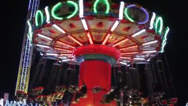 Swing Ride Funfair Fairground Ride Carousel Merry Copy Space Night ...