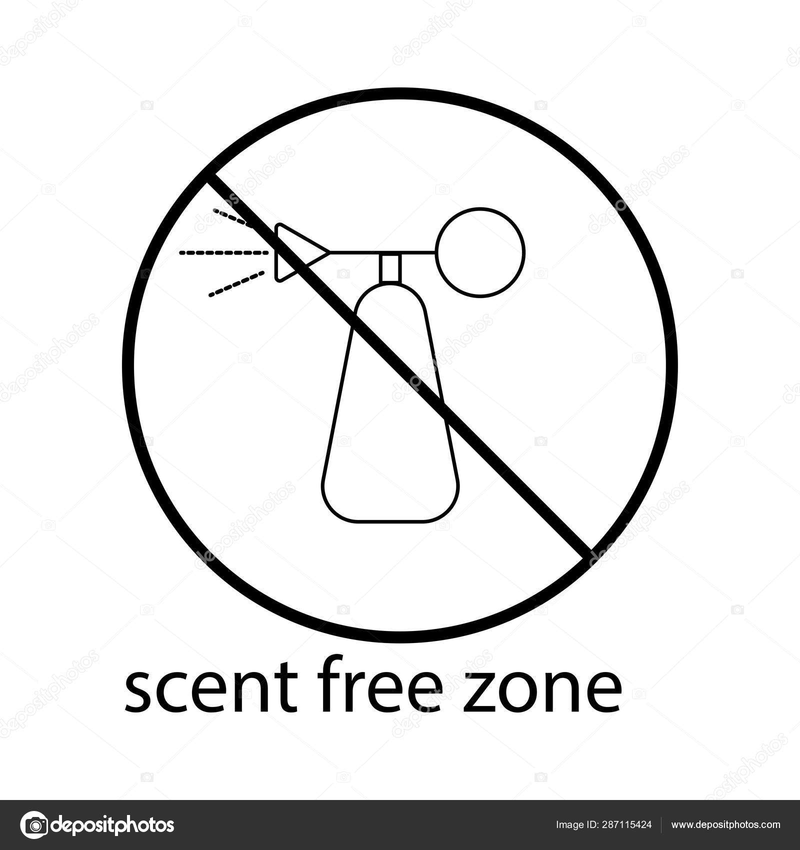 Scent Free Zone sign. Perfume in a circle crossed out sign Stock Vector ...