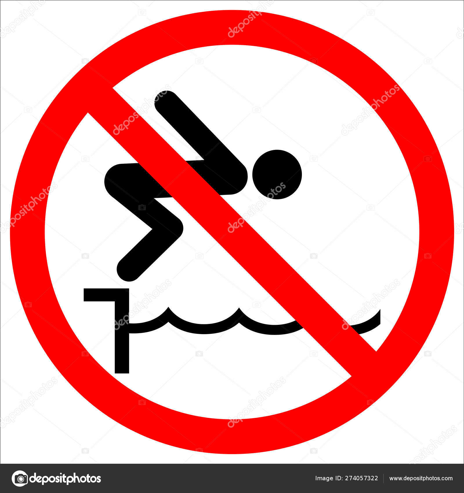 Warning notice sign do not jump pool Stock Vector by ©Passatic 274057322
