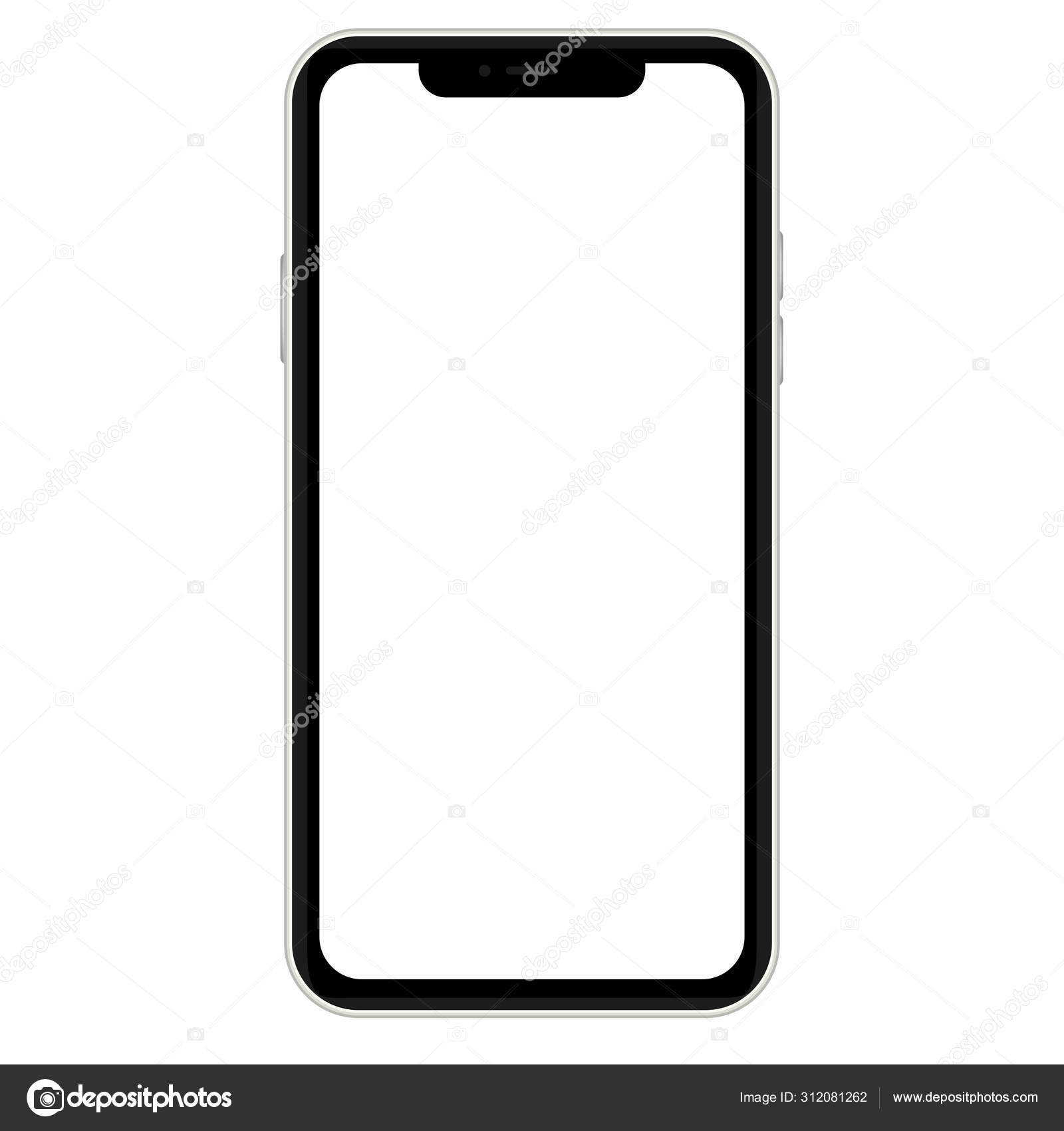 Mobile Electronic Cell Phone Illustration Empty Screen Vector Stock ...