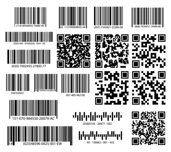 QR codes and barcode labels. — Stock Vector © KingVector #308733300