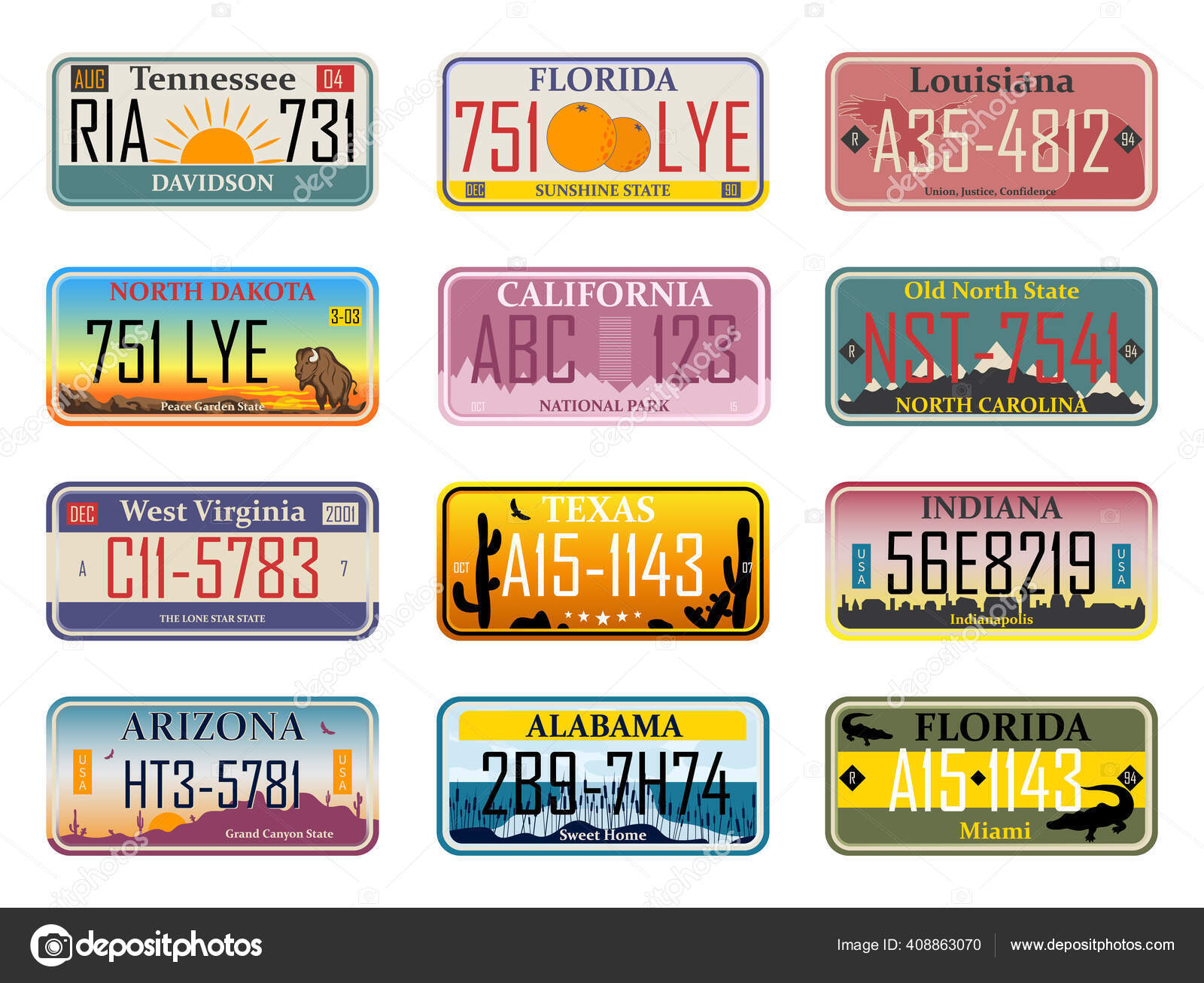 Car number plates vector Stock Vector by ©KingVector 408863070