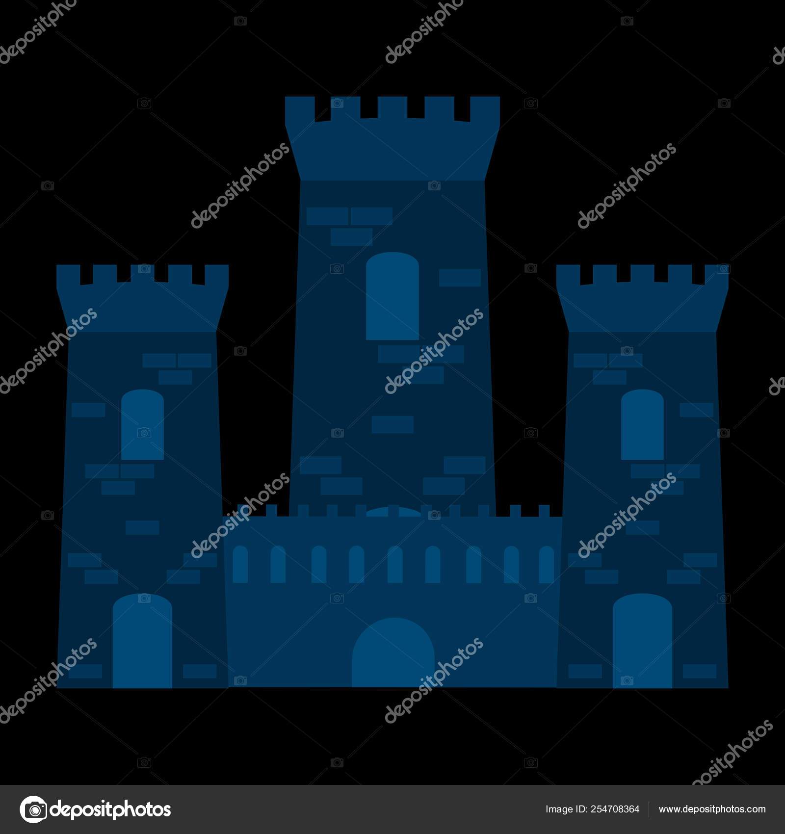Vista frontal de un castillo Vector de stock #254708364 de ©DAVIDS47