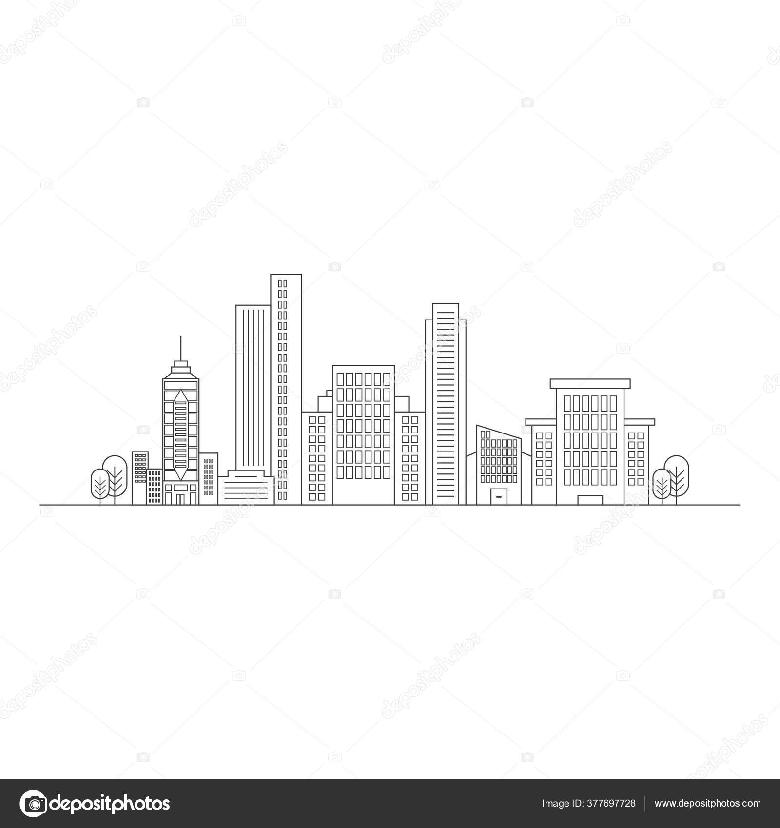Outline of a city skyline Stock Vector Image by ©DAVIDS47 #377697728