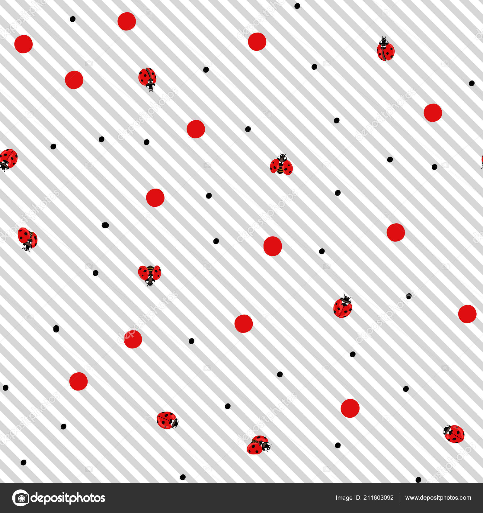 Ladybug seamless pattern, texture background — Stock Vector ...