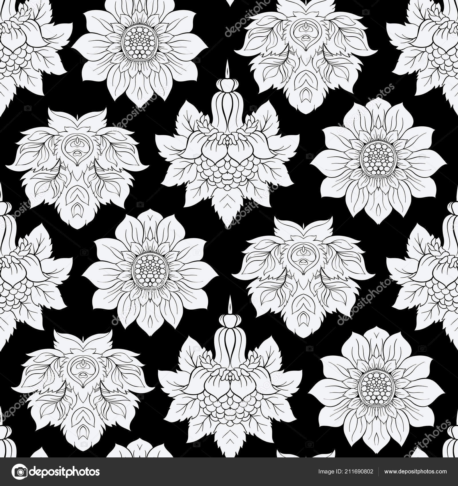 Patrón sin costura floral, fondo en estilo art nouveau, Vector de stock #211690802 de ©ElenaBesedina