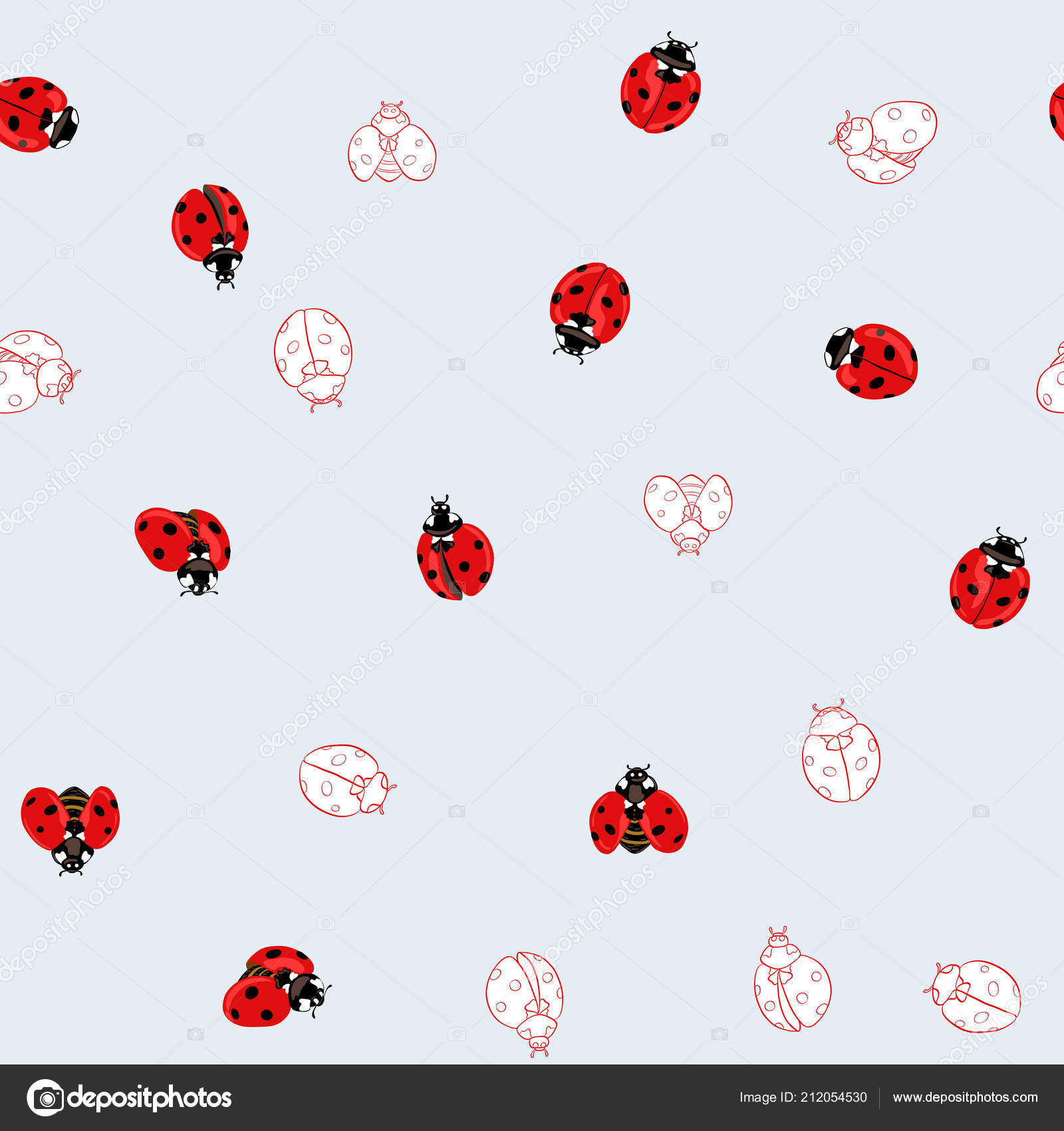 Ladybug Seamless Pattern Texture Background Stock Vector Image by ...