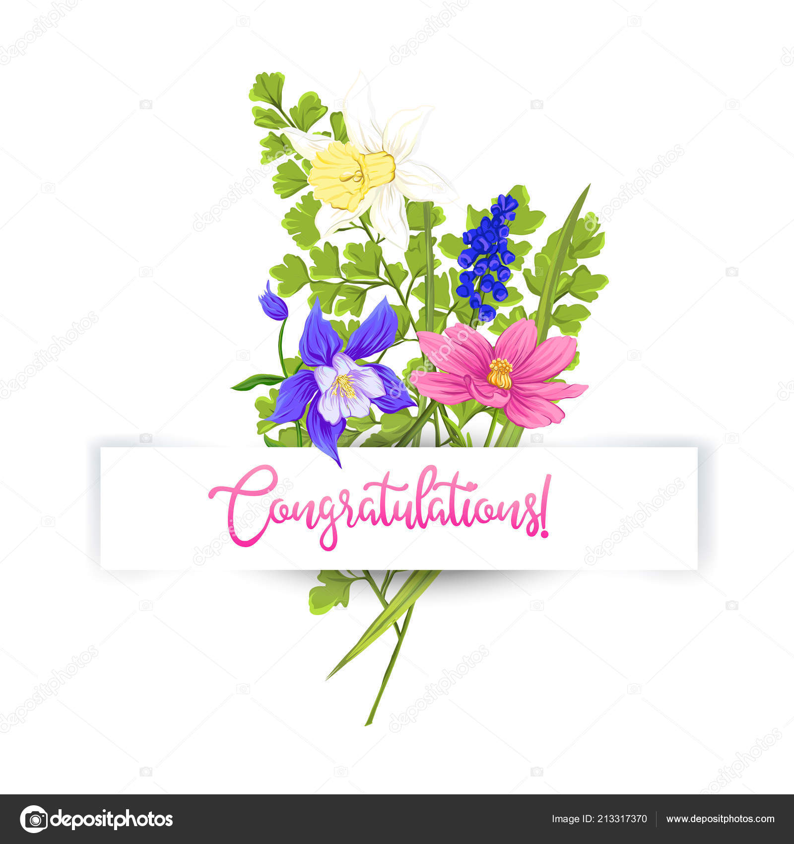 Greeting card with a bouquet of spring flowers Stock Vector by ...