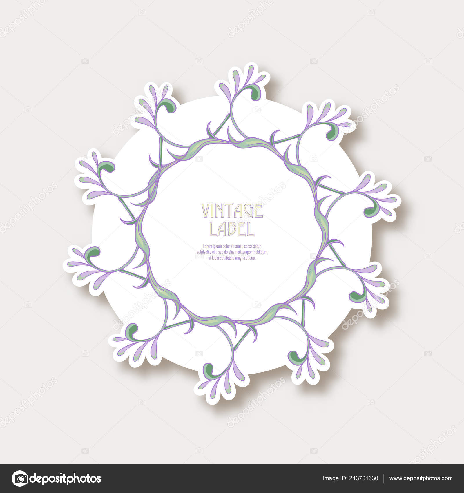 Label Sticker Art Nouveau Style Isolated White Background Label ...