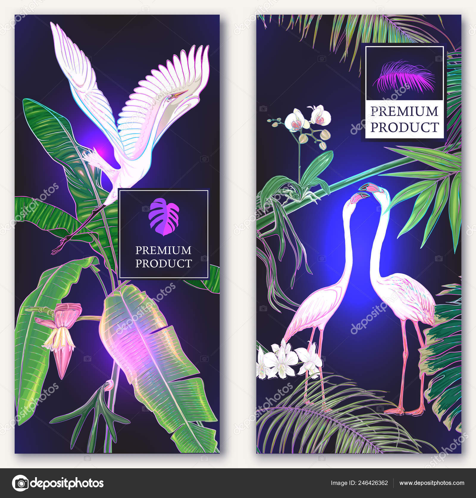 Set Dari Dua Template Untuk Label Untuk Produk Premium Atau Vektor Stok ...