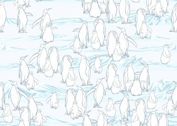 Emperor Penguins Seamless Pattern Vector Illustration Stock Vector by ...