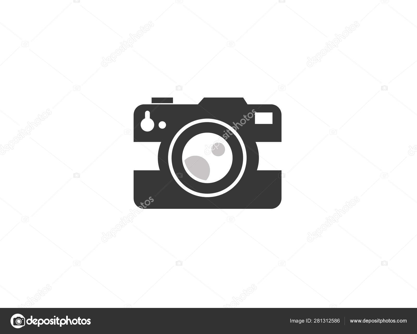 Digital Camera Simple Black Logo Isolated White Background Stock Vector ...
