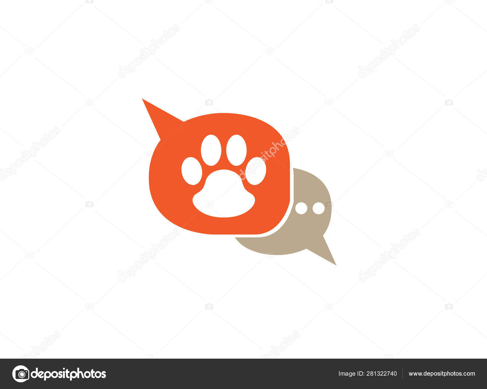 Paw Print Simple Icon Isolated White Background Stock Vector by ...
