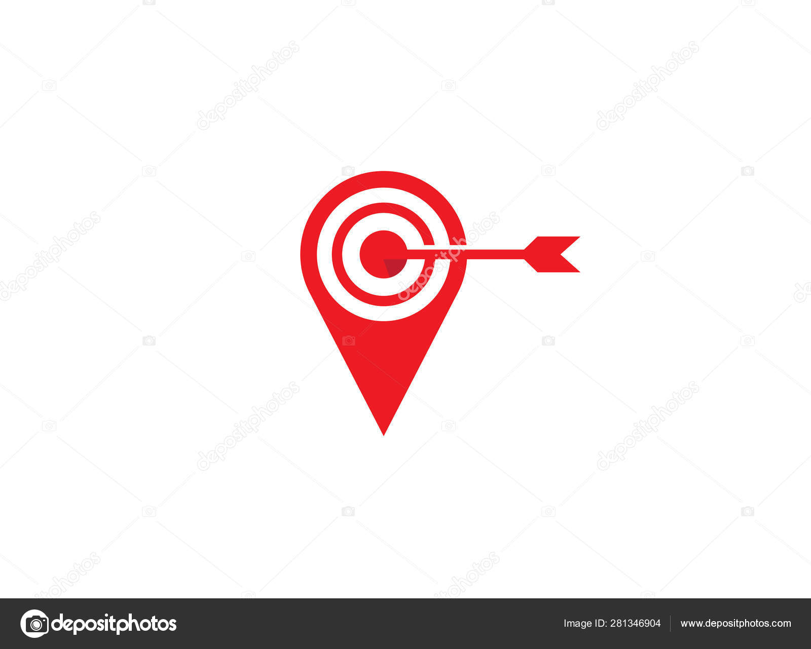 Flecha Logotipo Objetivo Pin Sobre Fondo Blanco Vector de stock por ...
