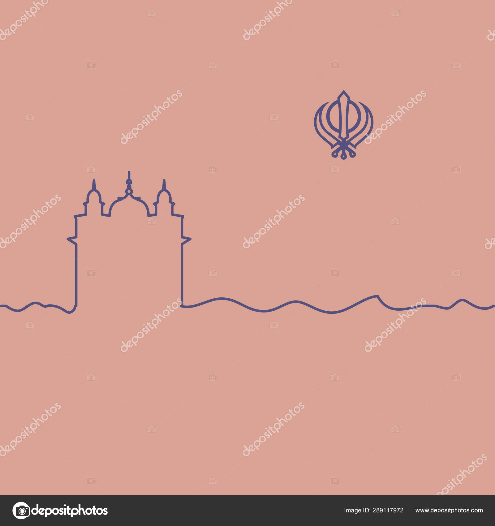 Sikhism Temple Drawing