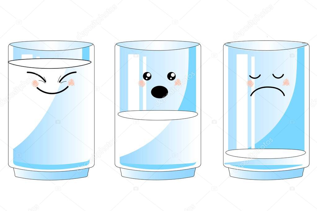 vaso de agua.beber más agua. concepto de diseño gráfico de los ...