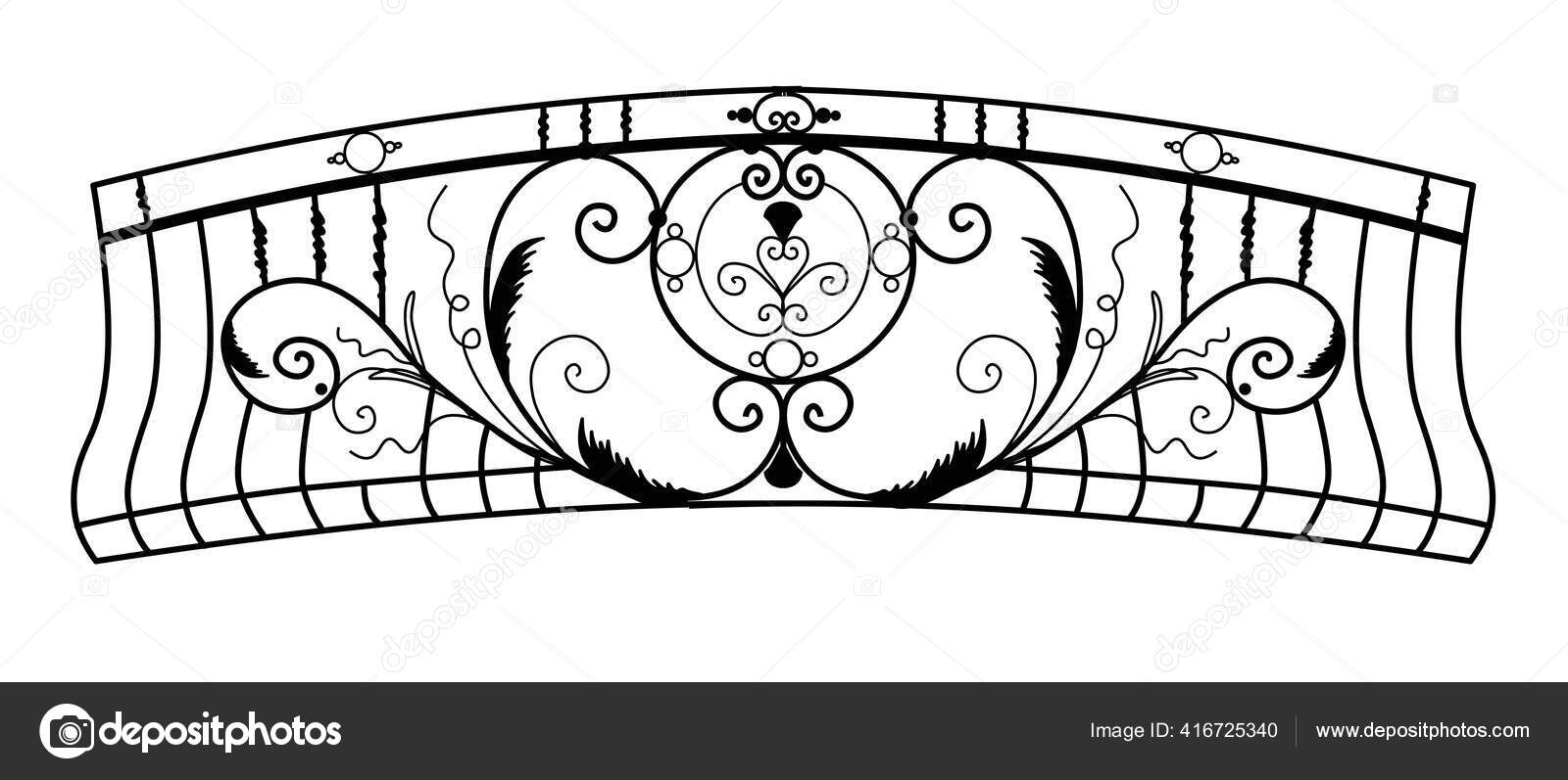 Sketch Forged Metal Elements Antique Ornaments Artistic Forging Belongs ...