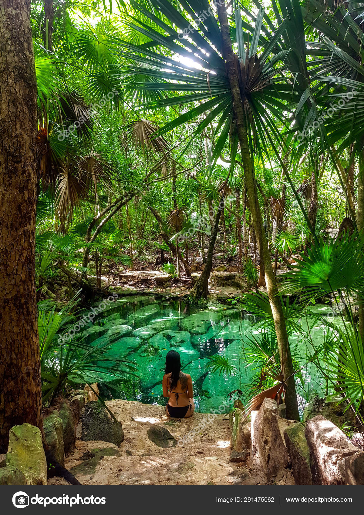 Hidden Gem Cenote Azul Riviera Maya Yucatan Peninsula — Stock Photo ...