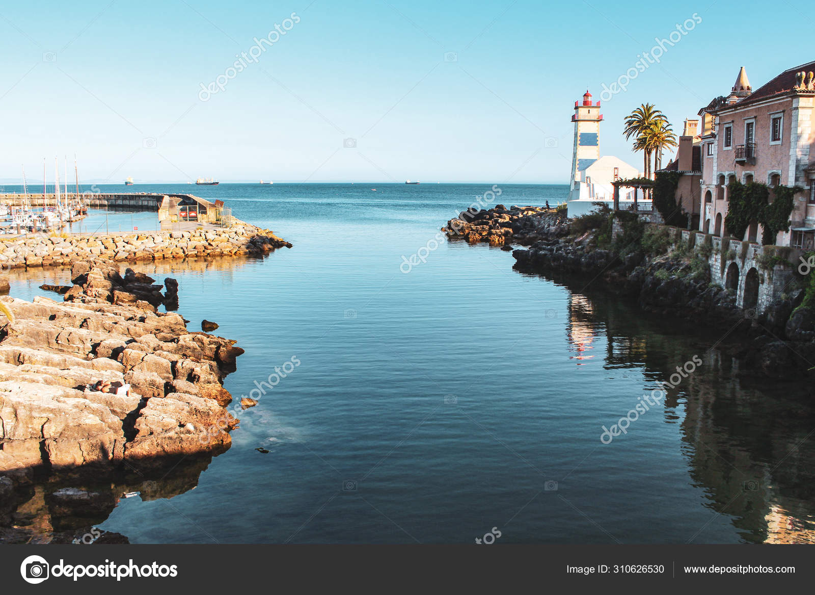 Santa Marta Lighthouse Museum Cascais Lisbon Portugal — Stock Photo ...