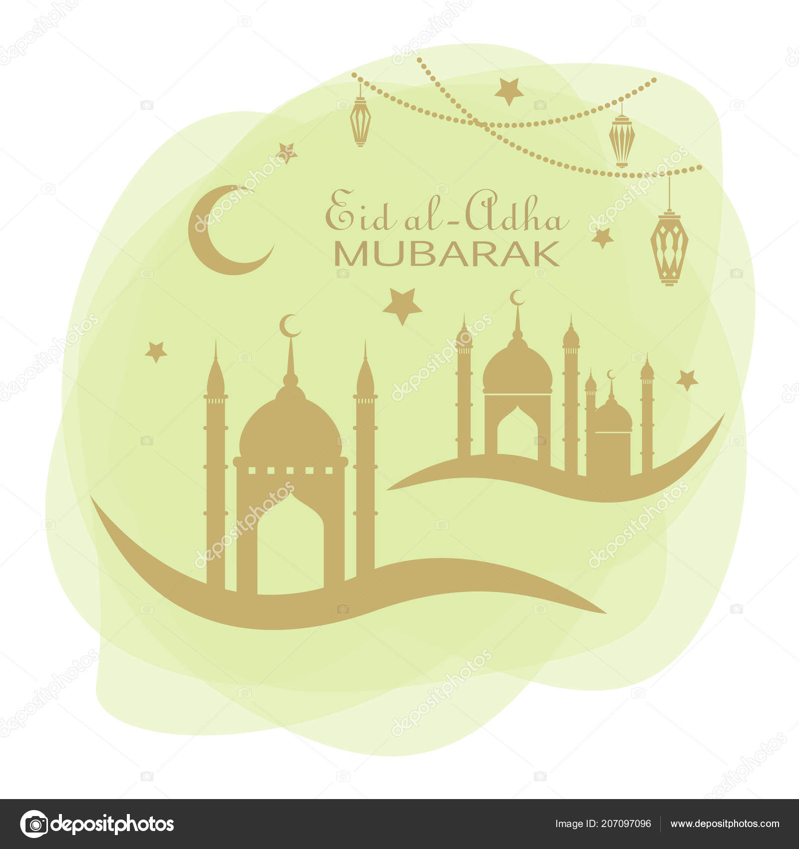 Eid Adha Kurban Bajram Muslim Festival Vector Illustrator — Stock ...