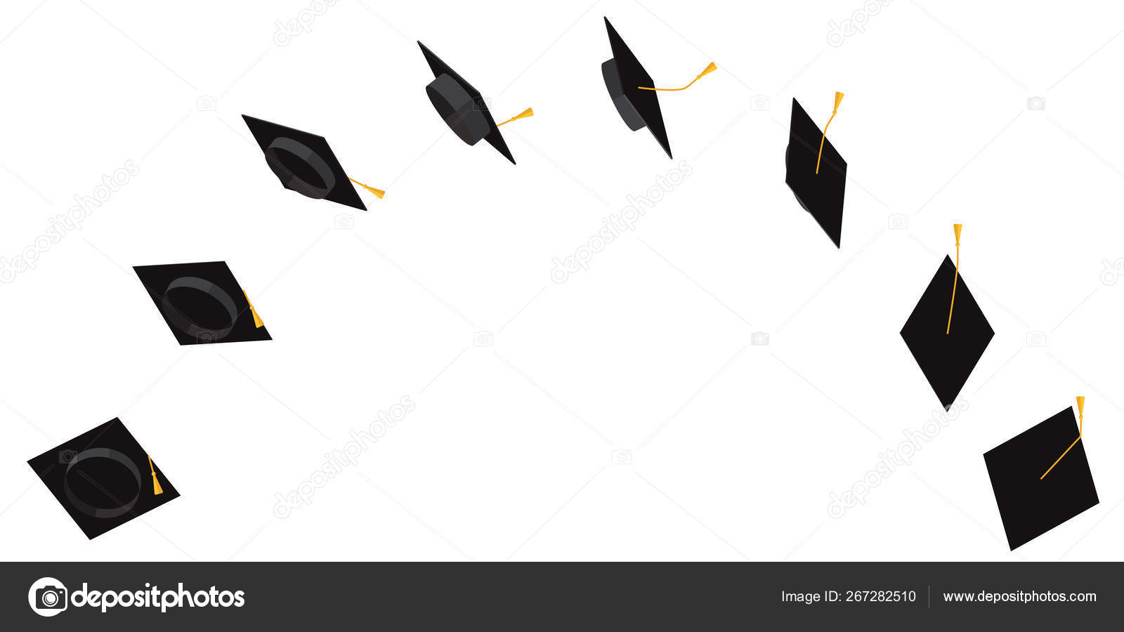 Flying Graduation Cap Silhouette