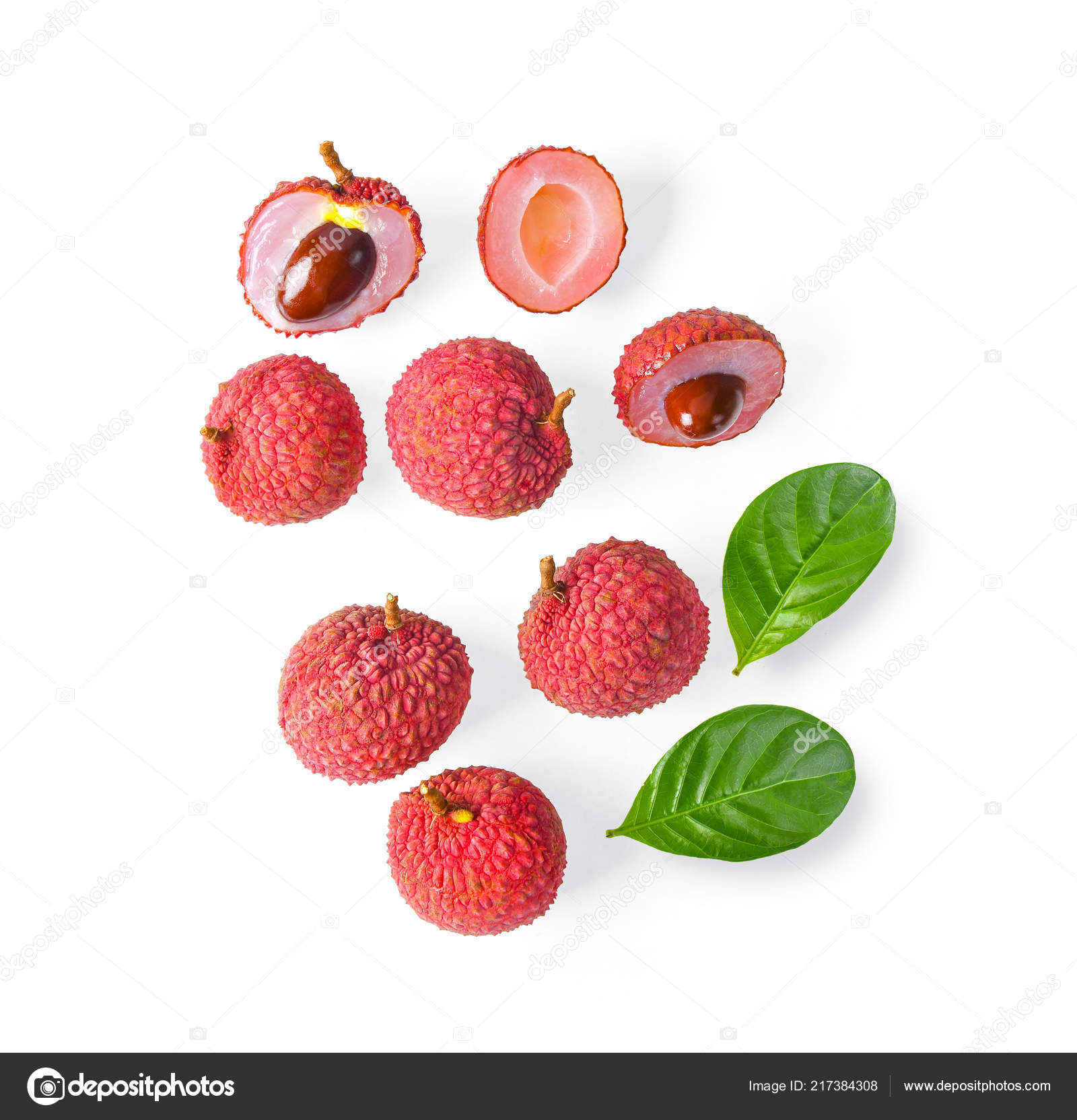 Top View Lychee Isolated White Background Stock Photo by ©sommaill ...