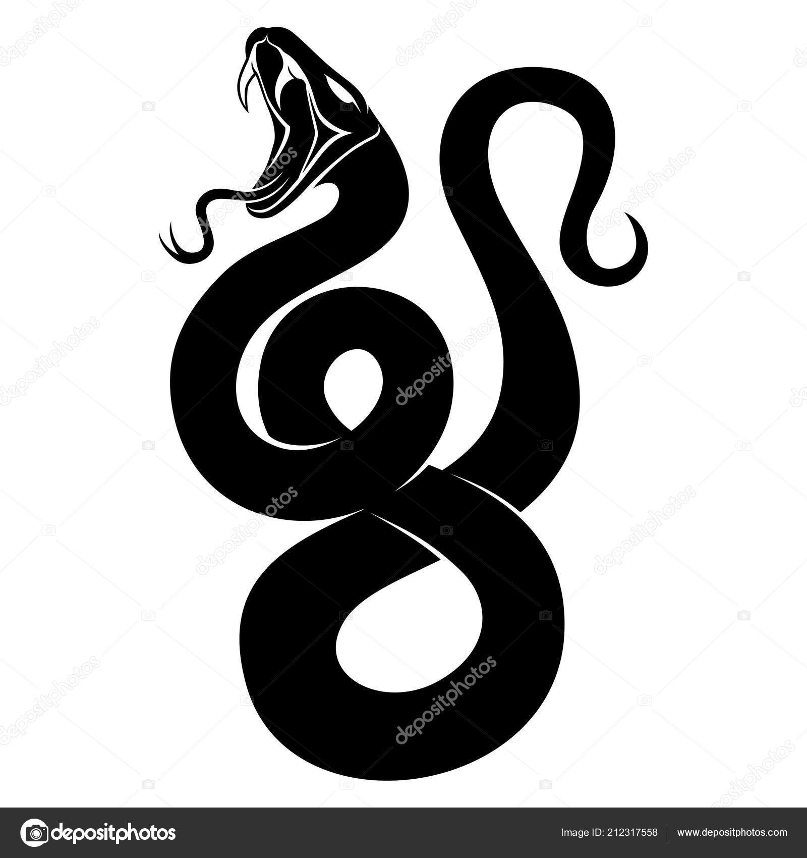 Sign Black Snake White Background Stock Vector Image by ©taronin #212317558