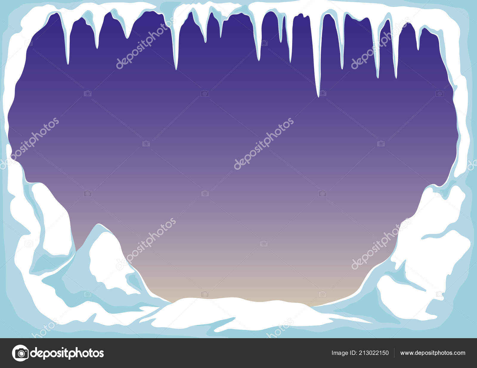 Ice Icicles Snow Blue Background Stock Vector Image by ©taronin #213022150