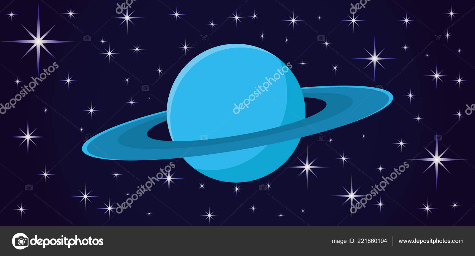 Un Planeta Saturno Con Un Fondo Azul Y Un Fondo Azul Foto Premium