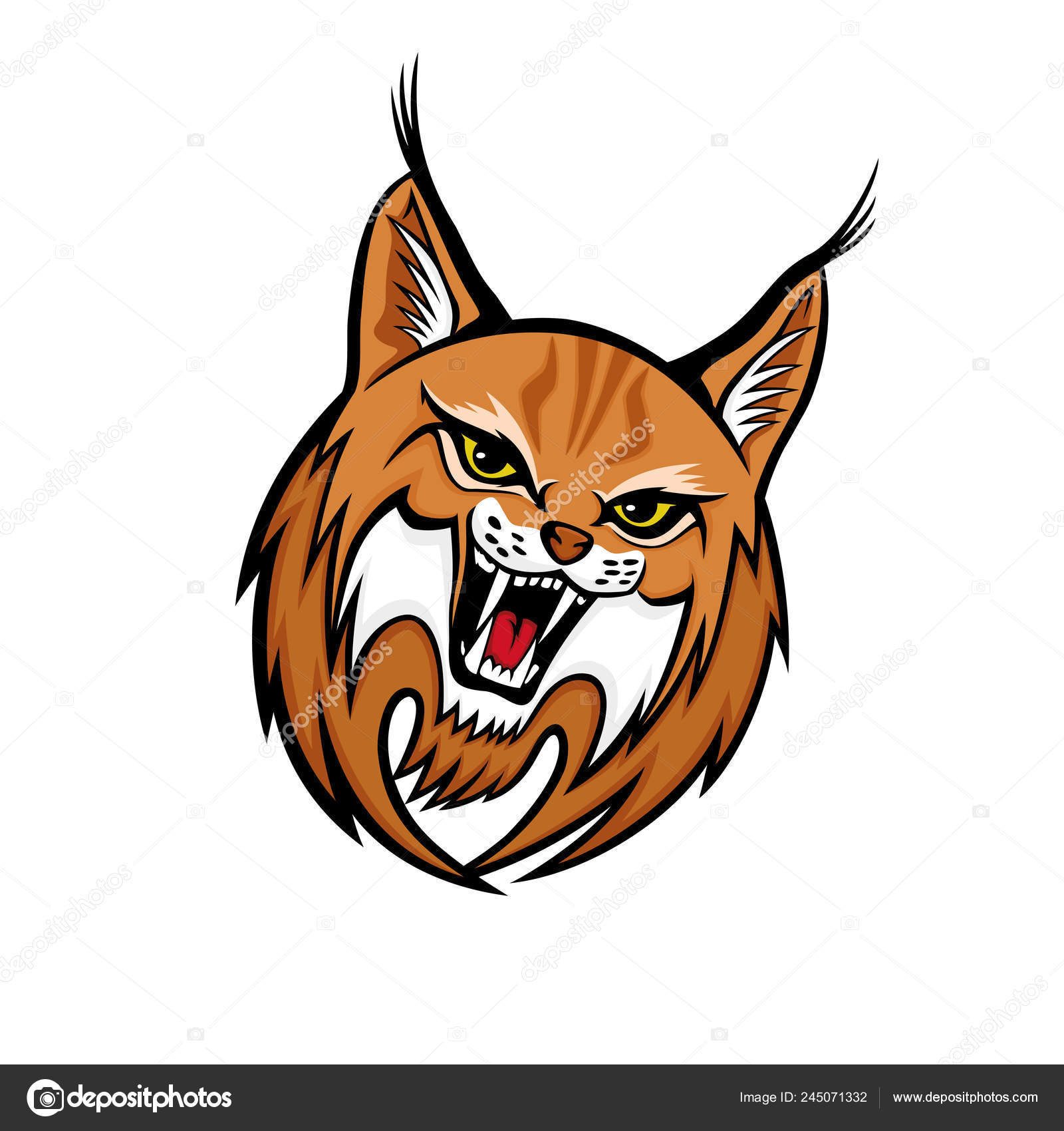 Angry Lynx Sign Mascot White Background Stock Vector Image by ©taronin ...